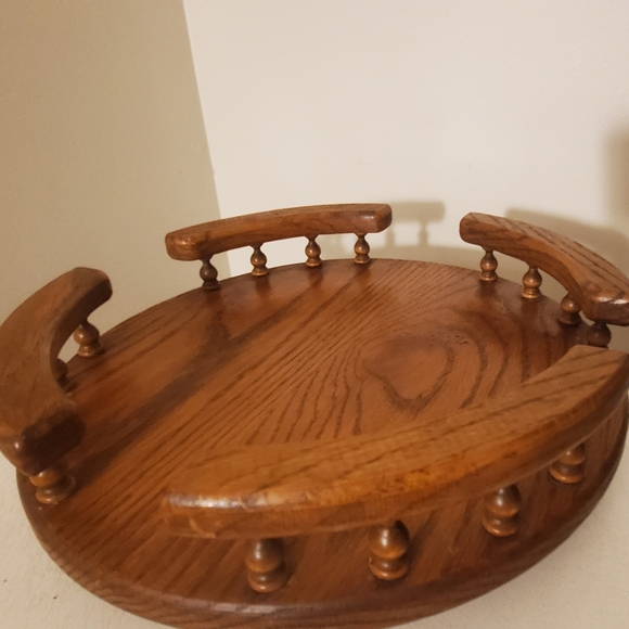 Lazy Susan | Kitchen | Vintage Lazy Susan Wood Round Turntable Rotating ...